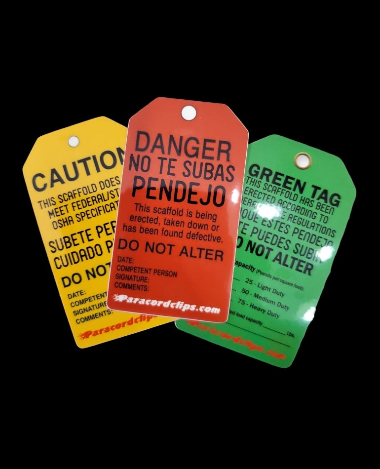 3 STICKER PACK SCAFFOLD TAGS – Paracordclips LLC