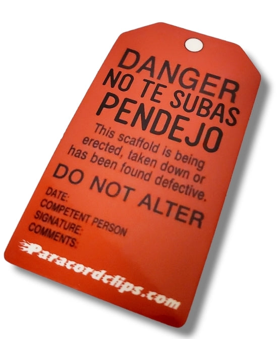RED SCAFFOLD TAG! STICKER – Paracordclips LLC